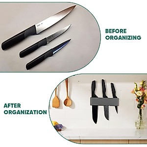 Knife Holder for Wall, 7.8 Inch Stainless Steel Knife Strip for Kitchen Utensil Organizer Accessories,Wall Mount Magnet Knife Bar No Drilling
