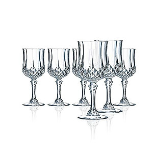 Cristal D'Arques Longchamp 2 Ounce Cordial Glass, Set of 6, 6 Count (Pack of 1), Clear