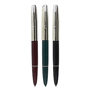 SIPLIV 3PCS Classic Fountain Pen Hero 616, in 3 Colors, Silver Trim