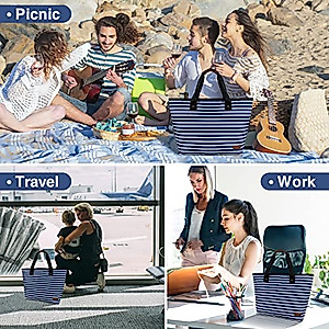 Yuzerfortalbe Large Cooler Bag Insulated Blue 30can 18L,Leakproof Soft Coolers Insulated Tote Bag, Reusable Grocery Bag ，Lunch Box Lunch Bag for Picnic Beach Camping.