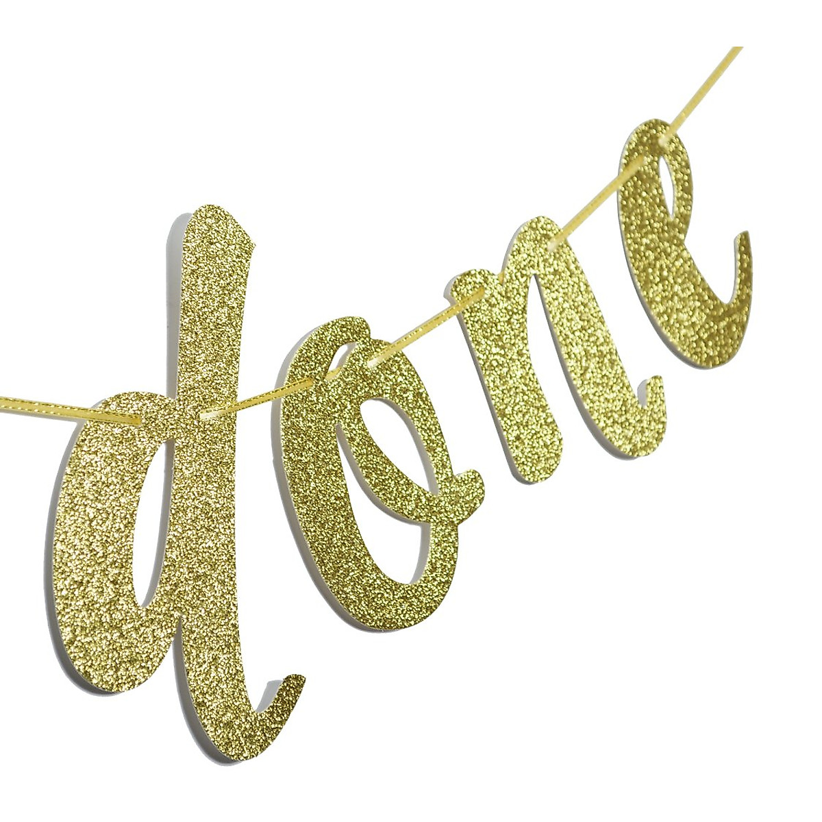 I'm Done Gold Glitter Cursive Banner Sign, Graduation Garland, 2024 Grad Party Supplies (Gold)