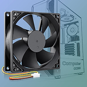 Wathai 12V 92mm 92x25mm DC Brushless Cooling Fan 3Pin High Perfomance for Computer case, Wine Fridge, Inverter DIY Ventilation Exhaust Projects 2 Pack