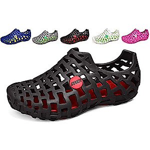 Lijeer Water Shoes Women Men Sandals Beach Shoes Casual Beach Mesh Outdoor Sport Massage (Women US5.0=CN36, Black)(5.5 M US Men - 6.5 M US Women,23 cm Heel to Toe