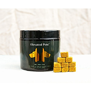 Ultra-Healthy Omega 3 Fish Oil Treats w/MSM, Glucosamine, Chondroitin, EPA/DHA for Dogs: Elevated Pets Fish Oil, Turmeric & Joint Supplement + Allergy Chews - Ultimate Dog Vitamin Supplement