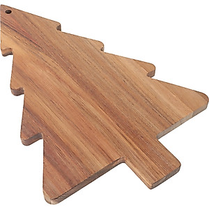 Amosfun Christmas Tree Charcuterie Board, Xmas Cutting Board Fruit Tray Holiday Cheese Board Wooden Appetizer Tray Sushi Serving Tray Dessert Candy Dish