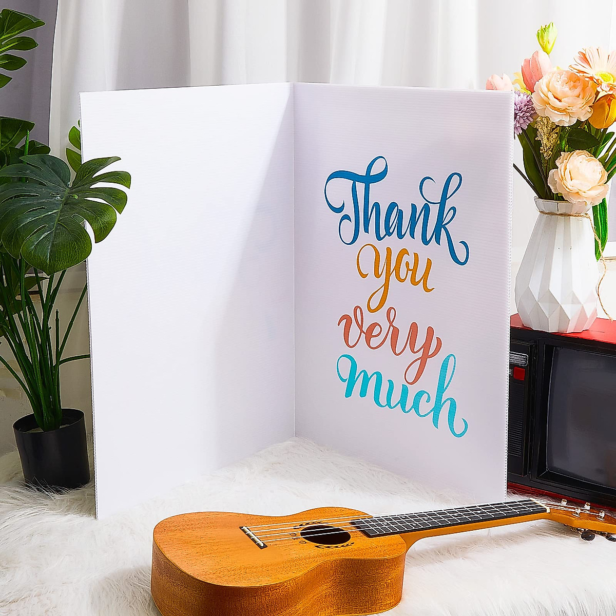 Large Thank You Cards Funny Jumbo Size Cards 22.05 x 33.71 Inches Large Oversize Thank You Gratitude Giant Greeting Card for Wedding Coworker Teacher Doctor Team Client Gratitude