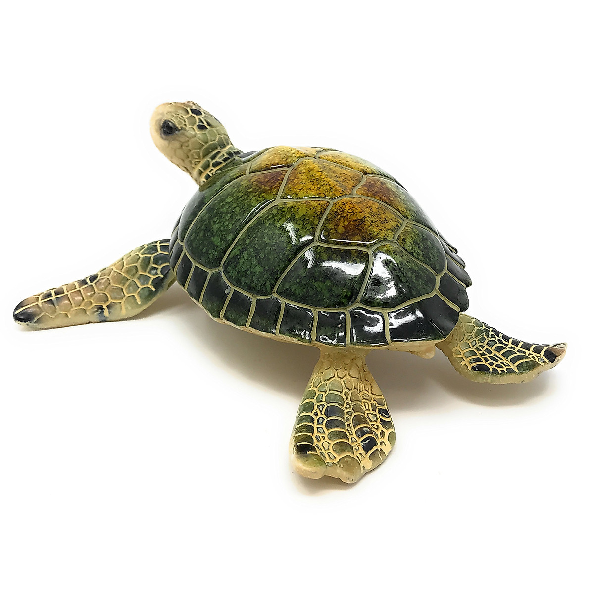 Green Tree Products Sea Turtle Resin Figurine, Indoor Outdoor Decor, 6.25 Inches Wide