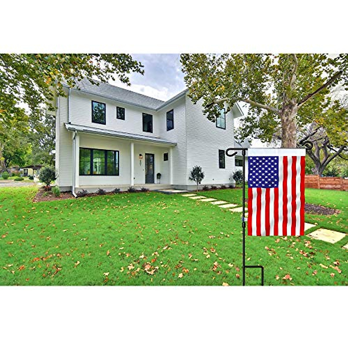 Garden Flag Stand-Holder-Pole with Flag Stopper and Clip Waterproof Powder-Coated Paint for House Flags,Decorative Flags,Yard Flags,Seasonal Flags