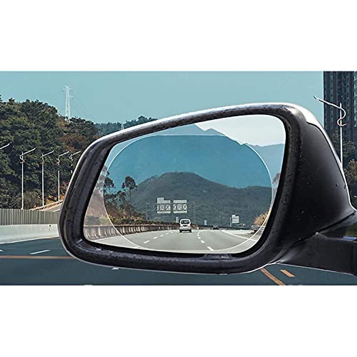 2 PCS Rearview Mirror Anti Fog Rainproof Film Door Rearview Waterproof Wing Anti Glare Film Side Mirror Nano Coating HD Waterproof PET for Safe Driving - (95 * 135mm-Oval)