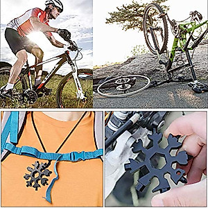 18 in 1 Snowflake Multitool for Men, Small Stainless Steel All in One Screwdriver as Bottle Opener, Screwdriver, Wrench, Box Cutter, Mini Keychain Gadgets for Camping, Survival