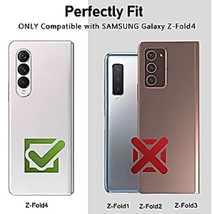 Woluki for Samsung Galaxy Z Fold 4 Case with S Pen Holder, Multifunction Genuine Leather Wallet, Slide Camera Cover, Kickstand, S Pen Slot, Protection Phone Case for Galaxy Z Fold4 5g (2022) - Black