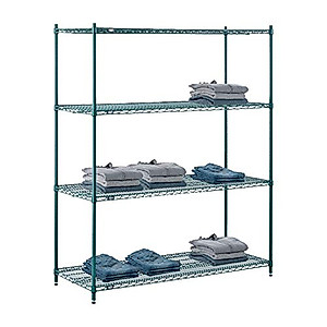 Nexel Wire Shelving, Green Epoxy, 60" W X 24" D X 74" H