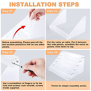 FFowcye Acrylic Nail Polish Organizer Rack, 6 Tier Nail Polish Holder Stand, Paint Rack Gel Nail Polish Shelf Display, Sunglass Organizer, Essential Oils Storage Shelf, Holds Up to 72 Bottles