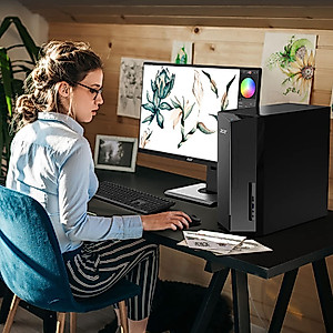 acer Aspire Mini Tower Desktop 2022, 12th Intel i5-12400 6-Core, UHD Graphics, 32GB DDR4 1TB NVMe SSD + 1TB HDD, DVD Writer, WiFi 6, RJ45, HDMI, Windows 10 Pro, COU 32GB USB