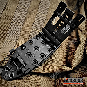 Hunting Knife Tactical Knife Survival Knife 8" Fixed Blade Knife w/ Molle Compatible Pressure Retention Sheath Camping Accessories Survival Kit Survival Gear Tactical Gear 79965 (Black)