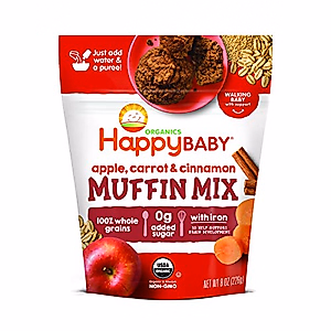 Happy Baby Organics Muffin Mix, Apple Carrot & Cinnamon, 8 Ounce Pouch (Pack of 1)