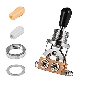 Randon 3 Way Short Straight Guitar Toggle Switch Pickup Selector with Tip Knob Caps Compatible with Gibson Toggle Les Paul Electric Guitars
