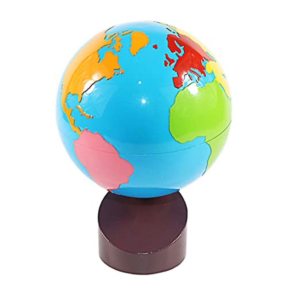 Gudong Montessori Geography Materials Globe of World Parts/ Continents Preschool Early Educational Equipment Kids Culture Learning Toys Know World Globe (Yellow)