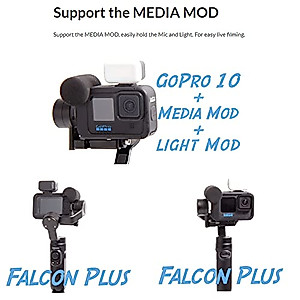 Universal Gimbal Stabilizer for GoPro Hero 10/9/8/7/6/5 Osmo Action Insta360 Sport Camera 3-Axis Anti-Shake Wireless Control Handheld w/ Tripod Stand Original Screw Mounting Plate INKEE Falcon Plus