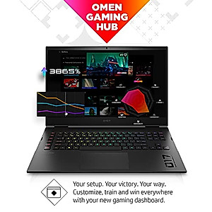 HP OMEN 17 inch Laptop, QHD 165Hz Display, 3ms Response Time, Intel Core i7-13700HX, 16 GB RAM, 512 GB SSD, NVIDIA GeForce RTX 4070 GPU (8 GB), Windows 11 Home, 17-cm2020nr (2023), Black