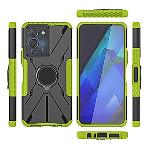 Elubugod Case for Infinix Note 12 G96 Cell Phone Case,Case for Infinix Note 12 G96 X670 Case 360 Degree Rotating Bracket Phone Cover Green