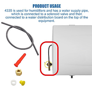 MIYOLO 4335 Feed Tube Assembly for Aprilaire Humidifier 600, 600A and 600M, 500, 500A, 500M, 400, 400A, 400M Compression Sleeve and Nut (4335), in-Line Strainer (4004), Yellow Orifice (4231)