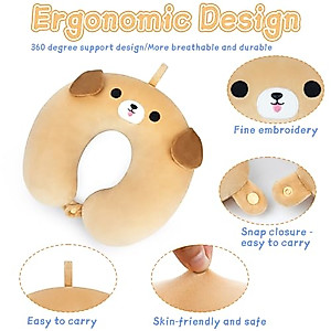 JEROKUMI Kids Travel Pillow, Kid Neck Pillows for Sleeping Travel Cute U Shaped Neck Pillow, Neck Pillows for Travel, Airplane, Car, Road Trip, Travel Pillow for Kids & Adults