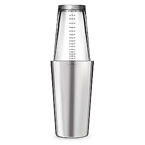 Final Touch Double Wall Boston Shaker with Silicone Seal and Ounce/Milliliter Measurements (FTA1852)