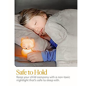 SomeShine Kids Night Light, Rechargeable Glowing Cute Kawaii Lamp Nightlights for Baby Room and Toddler, Portable Animal Lights Auto On Off, Fox Baby Stuff, Children Cute Gifts