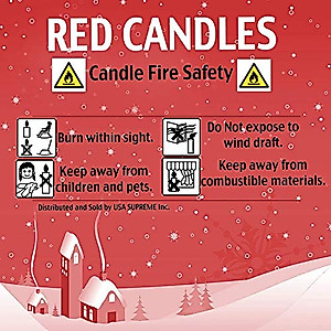 100 pcs Bulk Red Candles for Christmas Tree - Angel Chime Decorations - Christmas Pyramids Carousel - 4 inch X 1/2 inch Diameter - 1.5 Hour Burn Time.Unscented