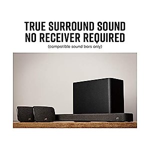 Polk SR2 Wireless Surround Sound Speakers for Select Polk React and Polk Magnifi Sound Bars - Immersive Surround Sound, Easy Set Up, Multiple Placement Options, 2 Count (Pack of 1)