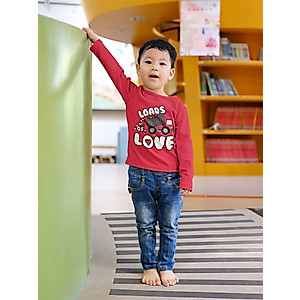 Valentine's Day Truck Loads of Love Toddler Long Sleeve T Shirt Red 2T