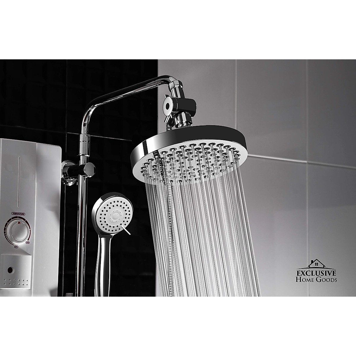 Shower Head With Handheld Combo, 6 Inch High Pressure Rainfall Showerhead With Hand Held 70 Inch Hose for Bath - Adjustable Swivel Shower Head Spray Anti-leak Nozzles - Universal Fit