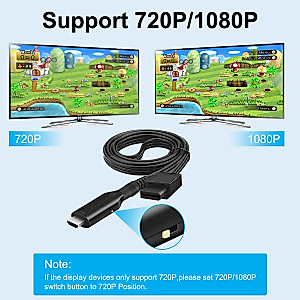 Wii to HDMI 1M(3.2FT) Cable Converter,1080P/ 720P Wii HDMI Adapter Output Video Audio Wii HDMI Converter Supports All Wii Display Modes, NTSC .Compatible with Wii, Wii U, HDTV
