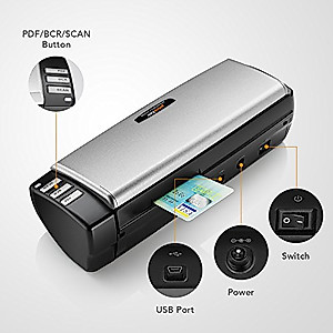 Plustek AD480 - Desktop Scanner for Card and Document, with 20 Page Paper Feeder and Exclusive Card Slot. for Windows only