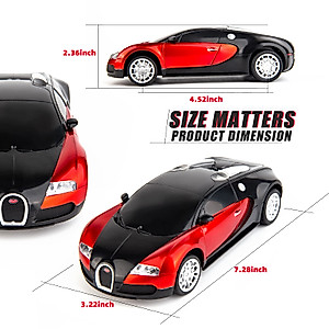 TKNCCC 1/24 Scale Remote Control Compatible for Bugatti Veyron RC Model Car Sports Car, Toys for Kids Boys & Girls and Adults Red