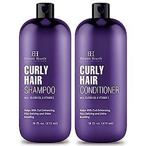 Botanic Hearth Curly Hair Shampoo and Conditioner Set For Curly Hair | Detangle, Define & Enhance Curls | With Jojoba oil & Vitamin E | Sulphate Free | 16 fl oz x 2