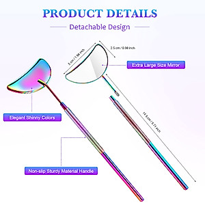 2 Pieces Lash Mirror Eyelash Extension Mirror Half-moon Shape Lash Mirror Stainless Steel Eyelash Mirror Tool Large Eyelash Inspection Mirror for Women Girls Makeup Supplies