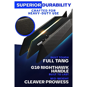 Dalstrong Meat Cleaver Knife - 7 inch - Shadow Black Series - Black Titanium Nitride Coated - High Carbon - 7CR17MOV-X Vacuum Treated Steel - Razor Sharp Kitchen Knife - Sheath - NSF Certified