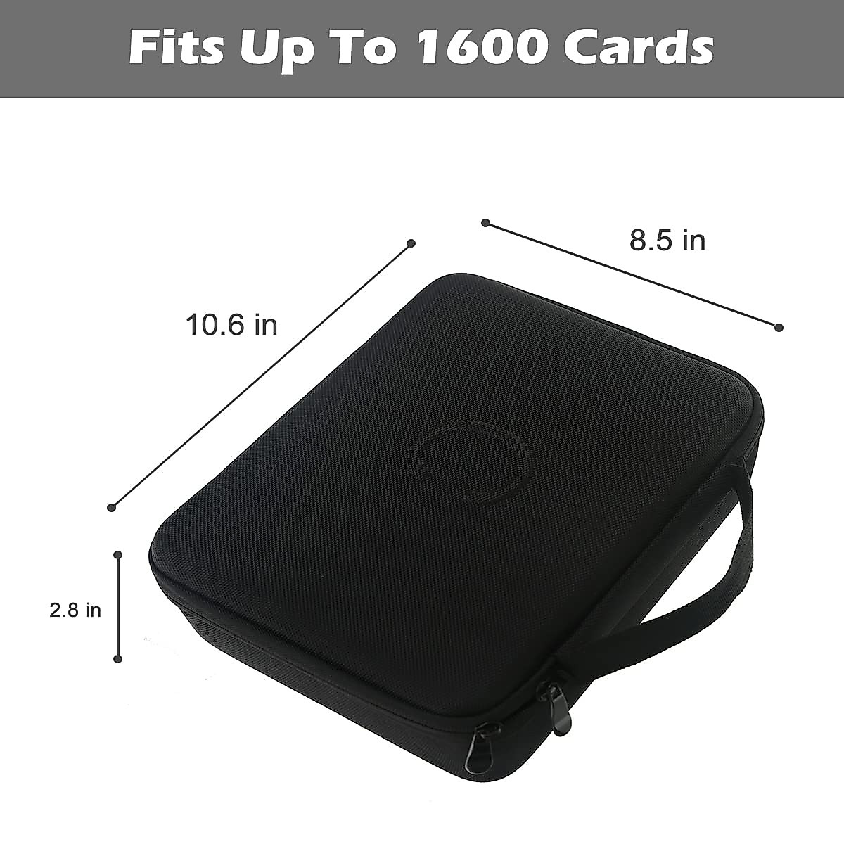 Hard Travel Card Game Case Includes 4 Removable Dividers and 500 Counts Card Sleeves, Holds Up To 1600 Cards for Cards Against Humanity and Other Types of Games, Black