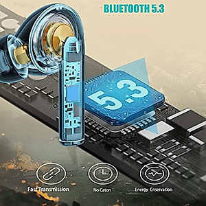 EEAABBR True Wireless Earbuds Bluetooth 5.3 in Ear Noise Cancelling IPx7 Waterproof Portable Charging Case Immersive Sound Deep Bass Touch Earphones Sport Headphone for iPhone Android