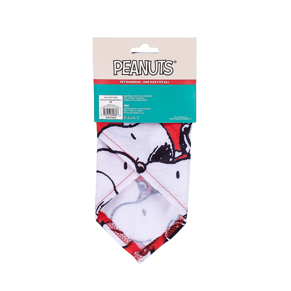Peanuts for Pets Snoopy Dog Bandana | Soft Dog Apparel & Accessories, One Size Fits All | Peanuts Comic Strip Dog Bandana for All Dogs, Big and Small Dog Accessories, Red
