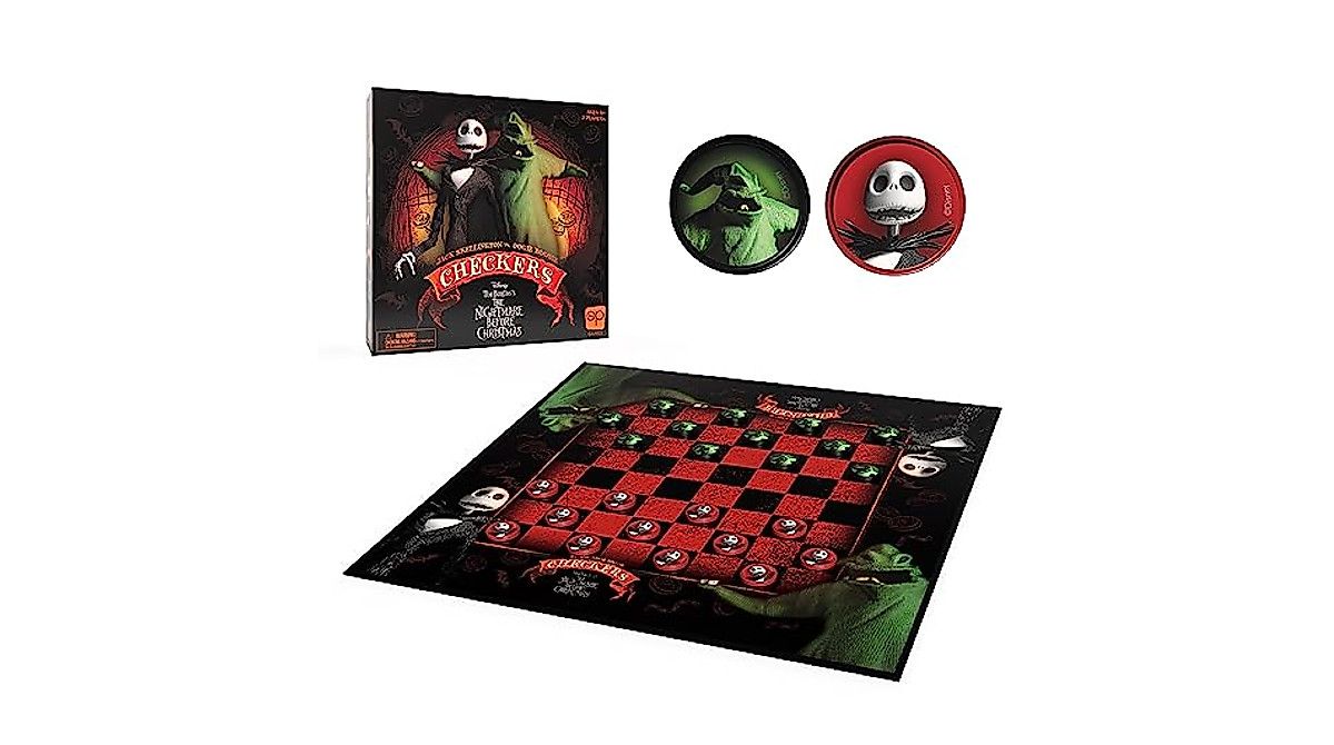 Disney The Nightmare Before Christmas Checkers Game Featuring Jack & Oogie