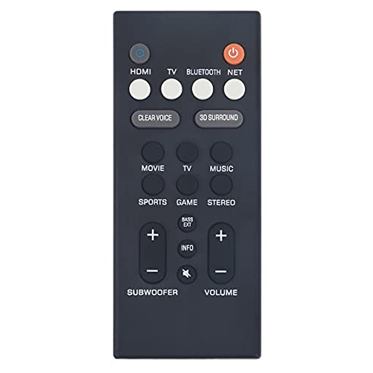 Replaced Remote fit for Yamaha Sound Bar YAS-209 YAS-109 YAS-209BL ATS-2090 ATS-1090 ATS1080 ATS-1080 YAS1080 YAS-1080 VAF7640