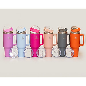 Sipsleek 40oz Insulated Stainless Steel Tumbler with 2 Lids (1 leak/Sill Proof)| 2 Straws | & Straw cleaner - Ideal for Hot & Cold Drinks, Coffee, Water, Tea - Portable, Durable Travel Mug