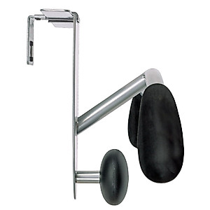 Alba - Partition and Over-the-Door Hook Hanger - Heavy-Duty Organizer for Coat, Towel, Bag, Robe - Metallic Gray and Black - PMMOUSPART