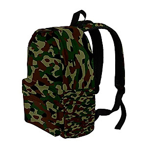 VBFOFBV Unisex Adult Backpack with for Travel Work, Classic Green Camo Pattern