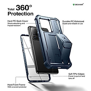 Dexnor Full Body Case for Samsung Galaxy S20 Ultra/6.9 inches, [Built in Screen Protector and Kickstand] Heavy Duty Military Grade Protection Shockproof Protective Cover for Galaxy S20 Ultra,Navy Blue