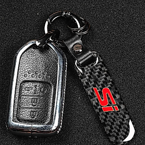 HUIANTS Carbon Fiber Style Car Keychain Si Emblem Key Chain compatible with Honda Civic Si Accessories