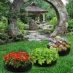 Fabric Raised Garden Bed,Extra Large Fabric Raised Planting Bed with Handles Round Raised Planter 100Gallon Garden Grow Bags for Outdoor Vegetables, Plant, Flowers Growing